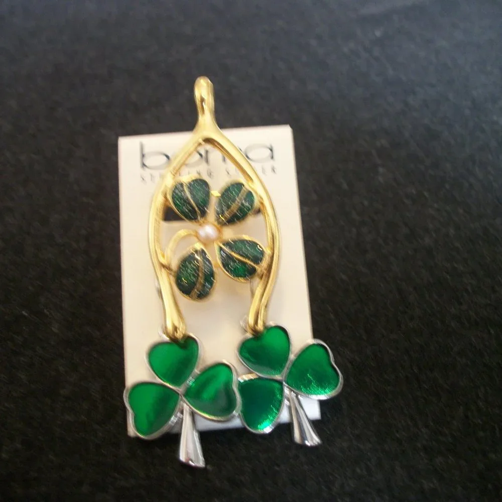 Boma | Jewelry | Luck Of The Irish Boma Shamrock Pin Earings | Poshmark